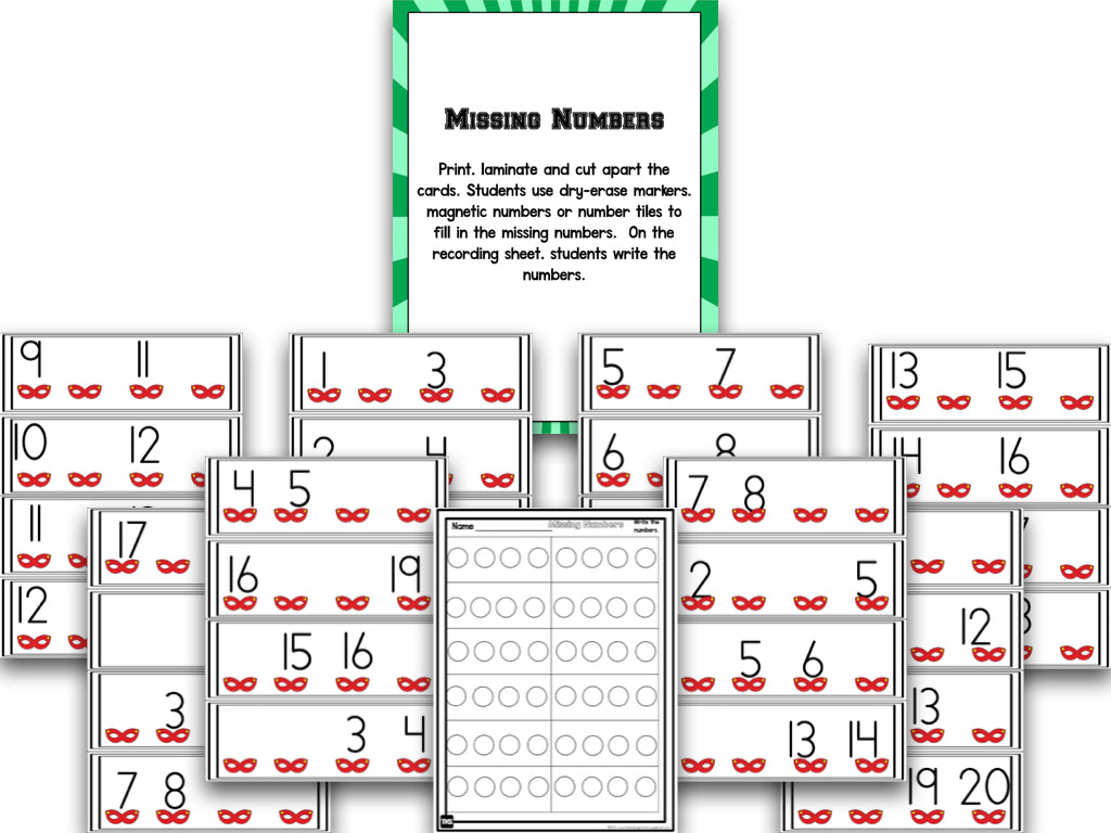 Number Bootcamp: Numbers and Counting 1-20 (Superhero Theme) – The ...