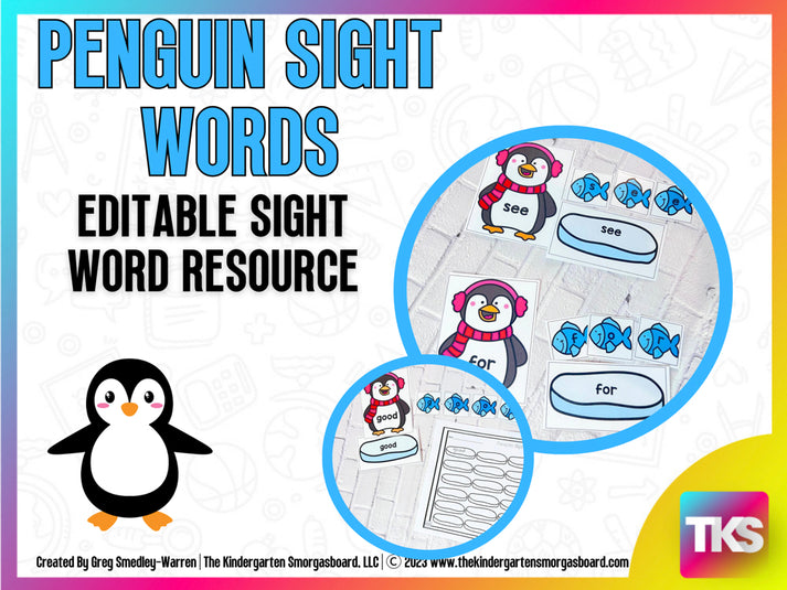 Penguin Sight Words – The Kindergarten Smorgasboard Online Store