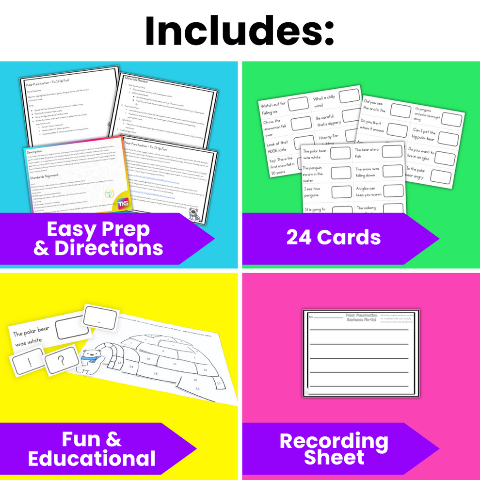 Fix It Up! Polar Punctuation - Punctuation Practice Activities – The ...