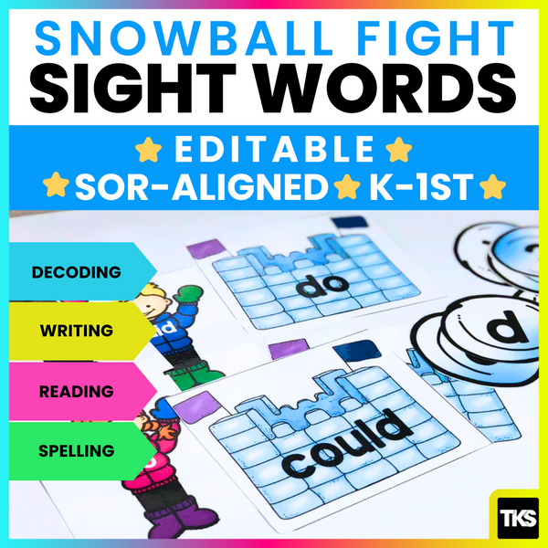 Sight Word Editable Snowball Fight! – The Kindergarten Smorgasboard ...