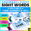 Sight Word Editable Snowball Fight! – The Kindergarten Smorgasboard ...