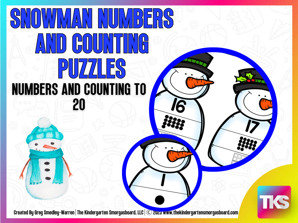 Snowman Numbers & Counting - Puzzles & Spinners – The Kindergarten ...