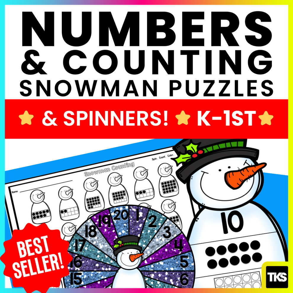 Snowman Numbers & Counting - Puzzles & Spinners – The Kindergarten ...