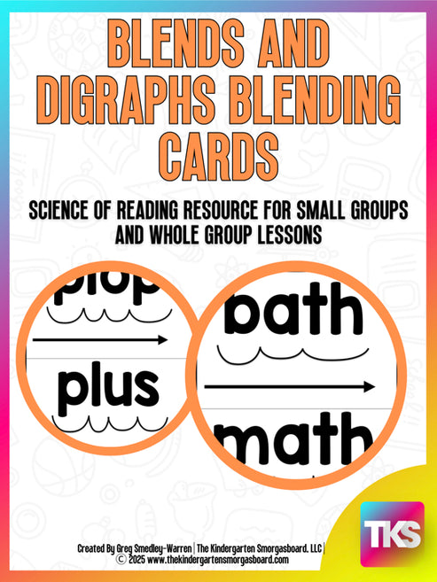 Blends and Digraphs Blending Cards – The Kindergarten Smorgasboard ...
