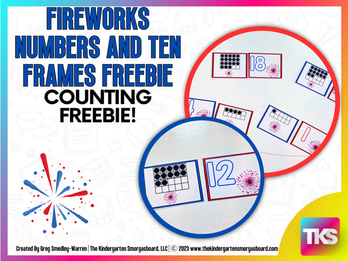 Fireworks Numbers & Ten Frames Freebie – The Kindergarten Smorgasboard ...