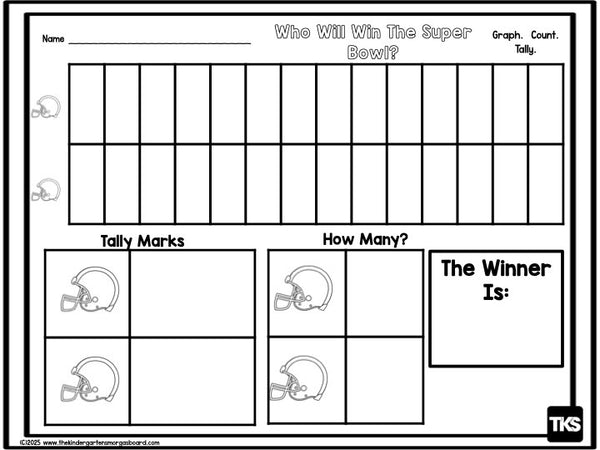 Super Bowl Graphing FREEBIE! – The Kindergarten Smorgasboard Online Store