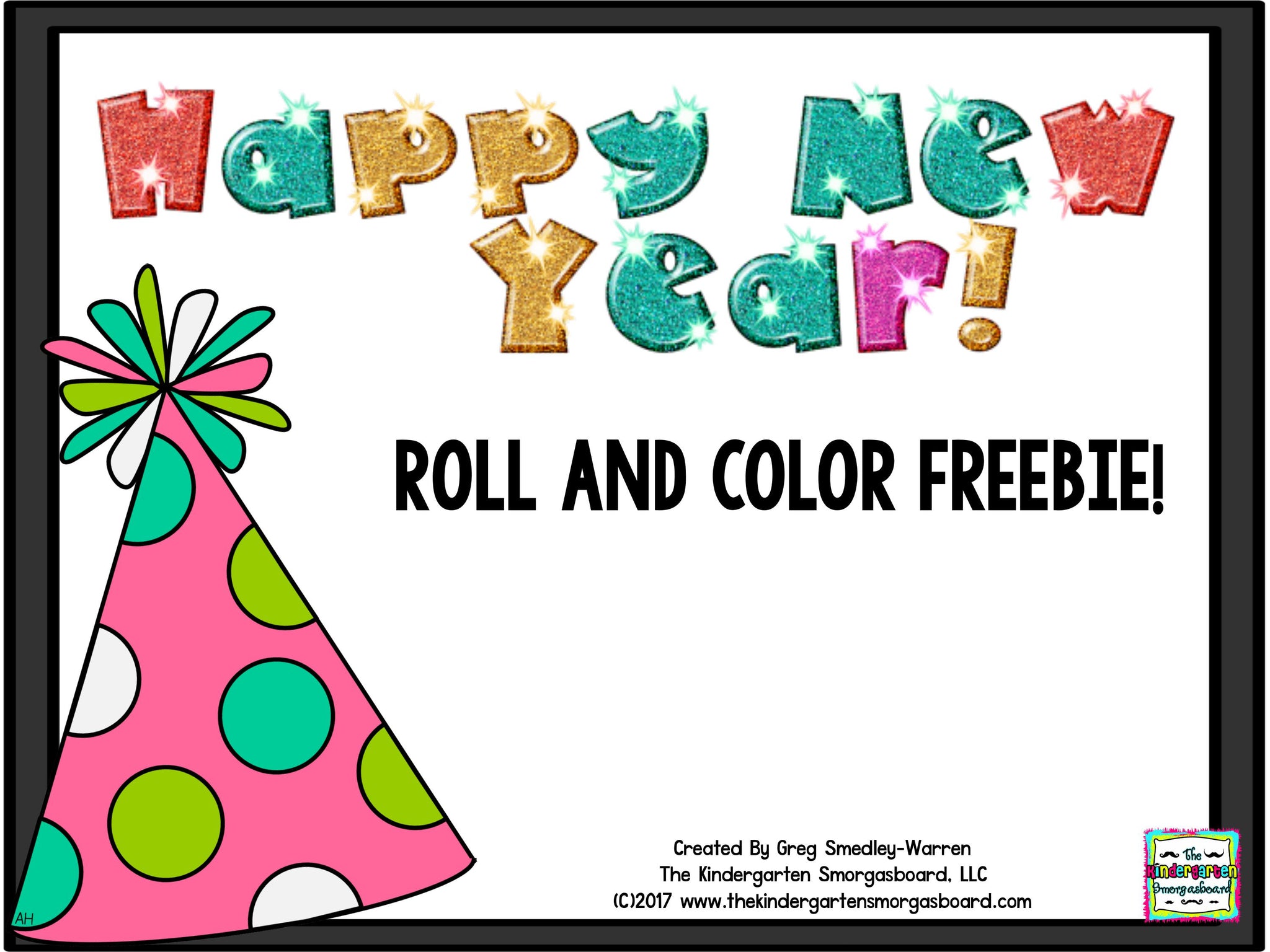 New Year's Roll and Color FREEBIE! – The Kindergarten Smorgasboard ...