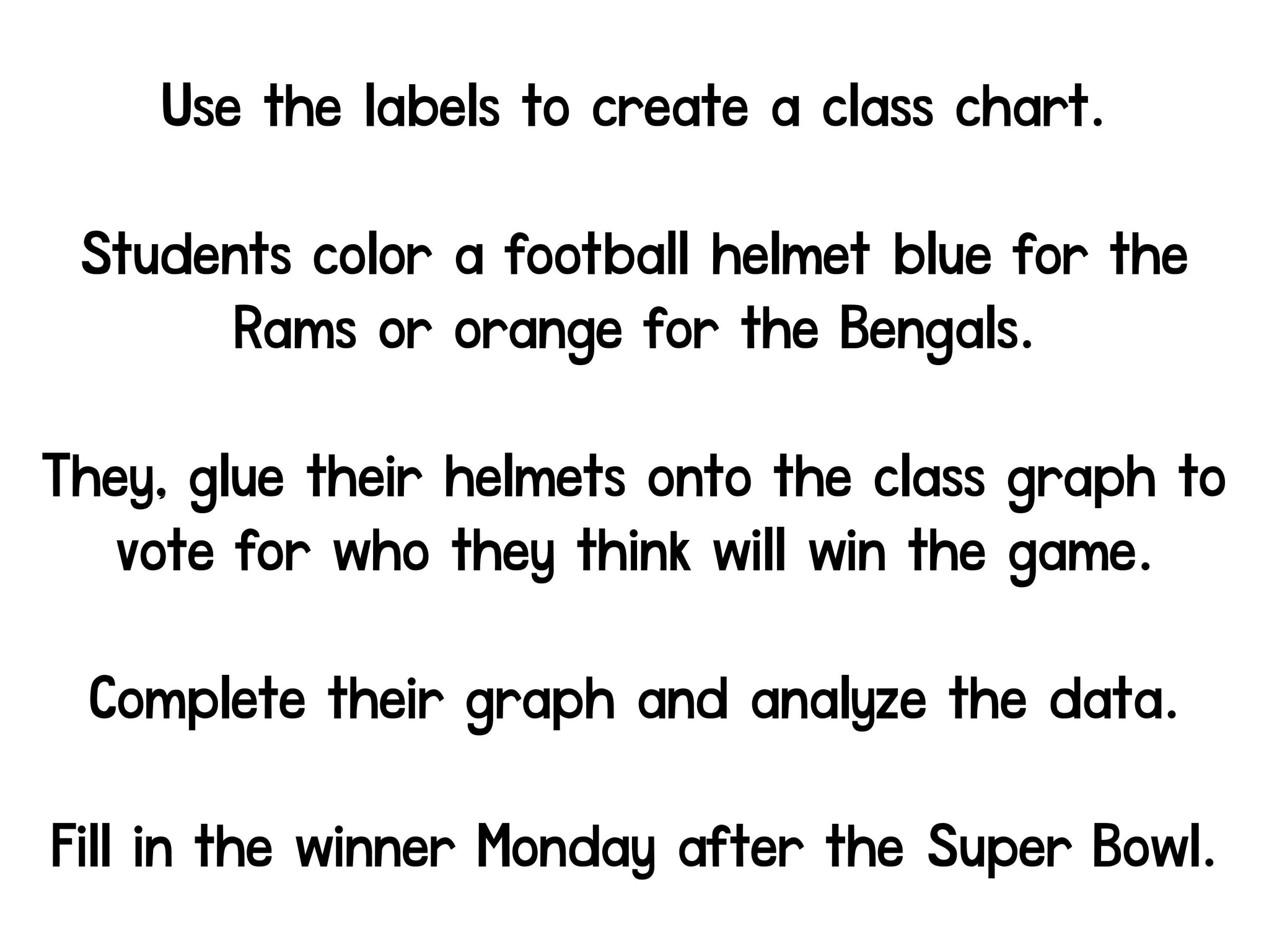 Super Bowl Graphing FREEBIE! – The Kindergarten Smorgasboard Online Store