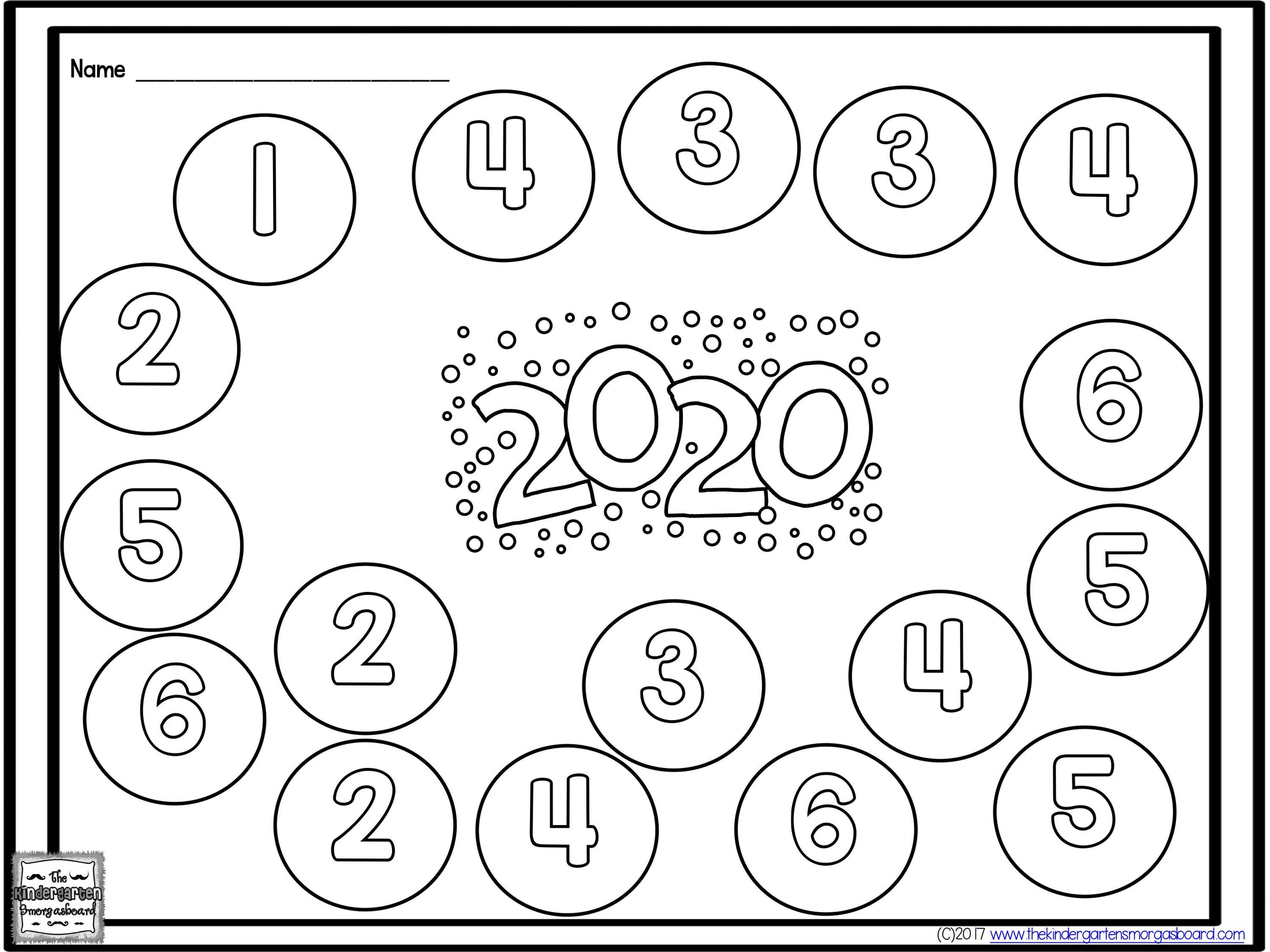 New Year's Roll and Color FREEBIE! – The Kindergarten Smorgasboard ...