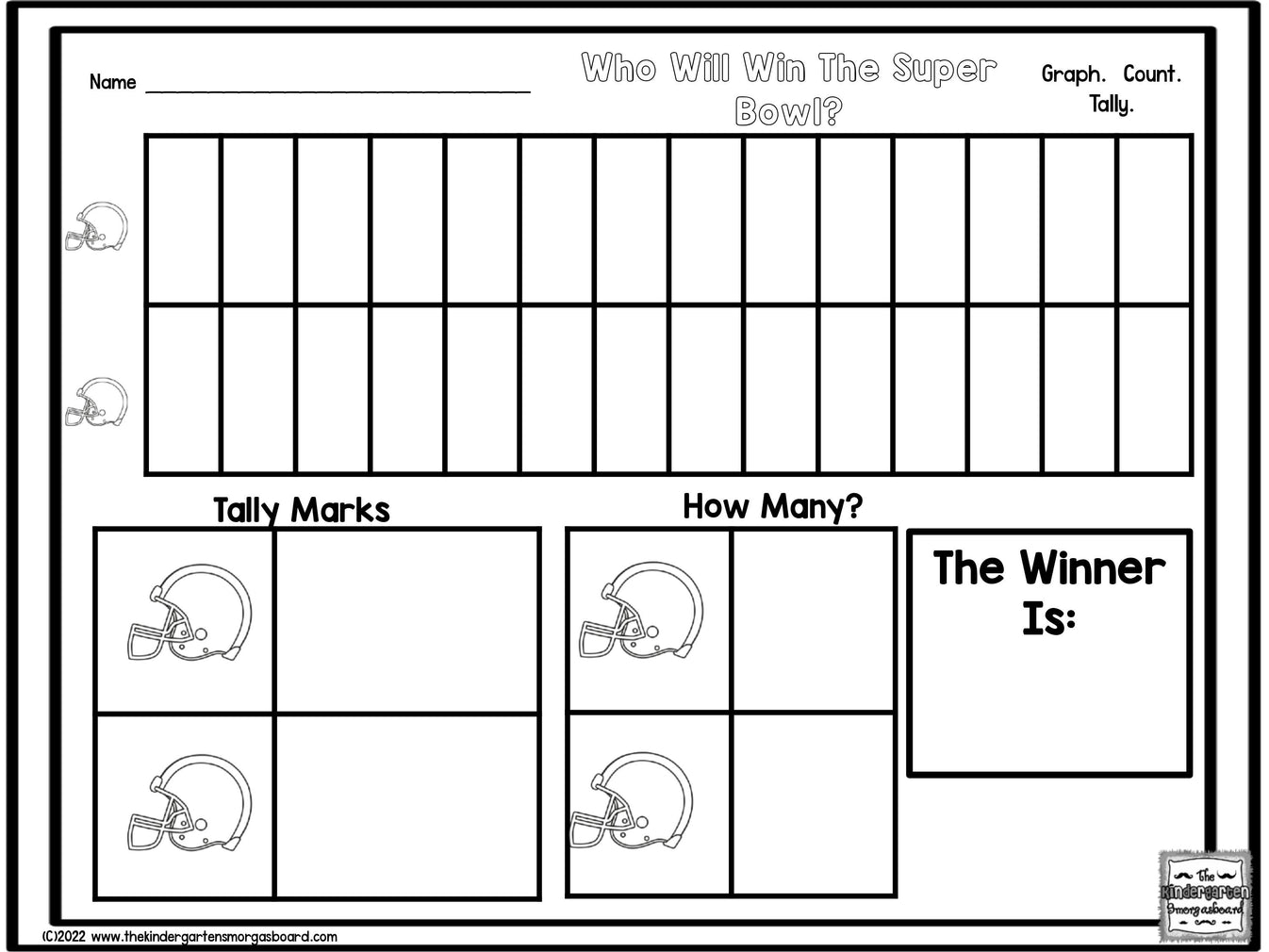 Super Bowl Graphing FREEBIE! – The Kindergarten Smorgasboard Online Store