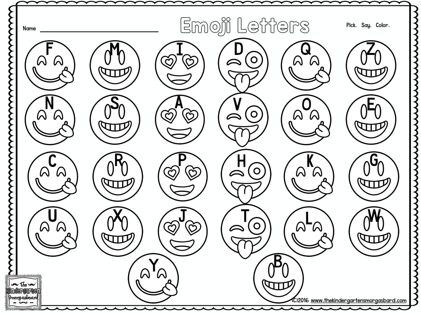 Emoji Letters FREEBIE! – The Kindergarten Smorgasboard Online Store