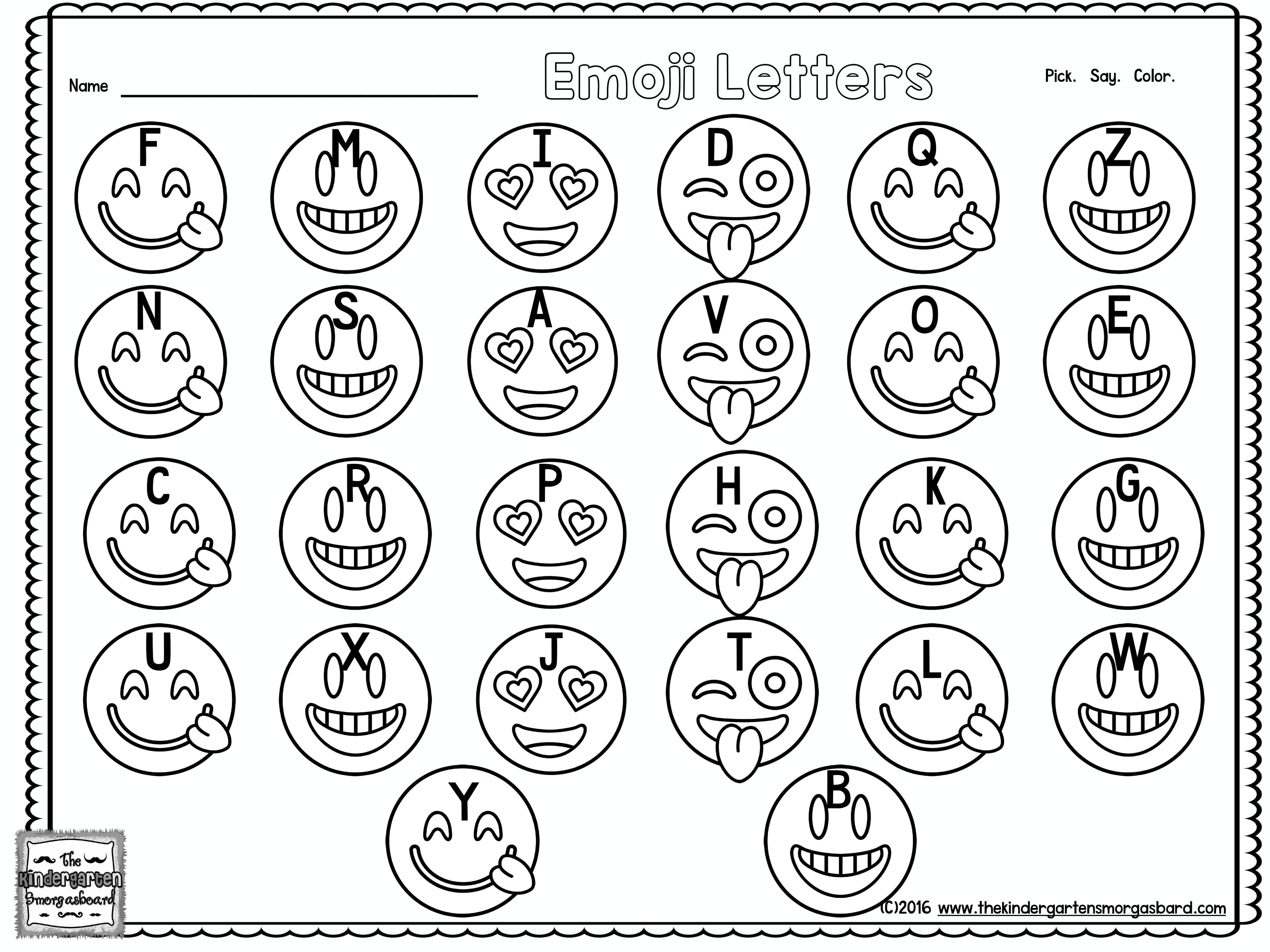 Emoji Letters FREEBIE! – The Kindergarten Smorgasboard Online Store