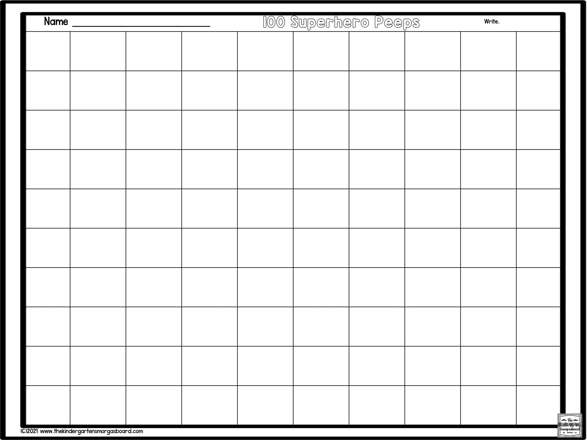 100 Superhero Peeps Freebie – The Kindergarten Smorgasboard Online Store