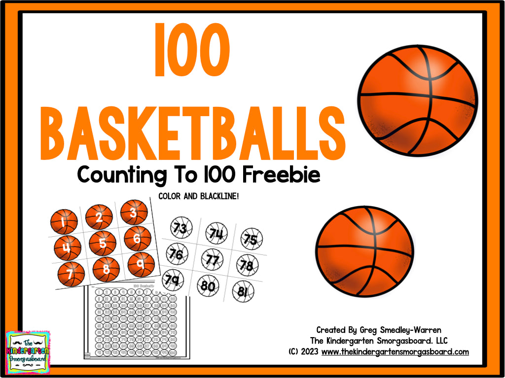 100 Basketballs Freebie – The Kindergarten Smorgasboard Online Store