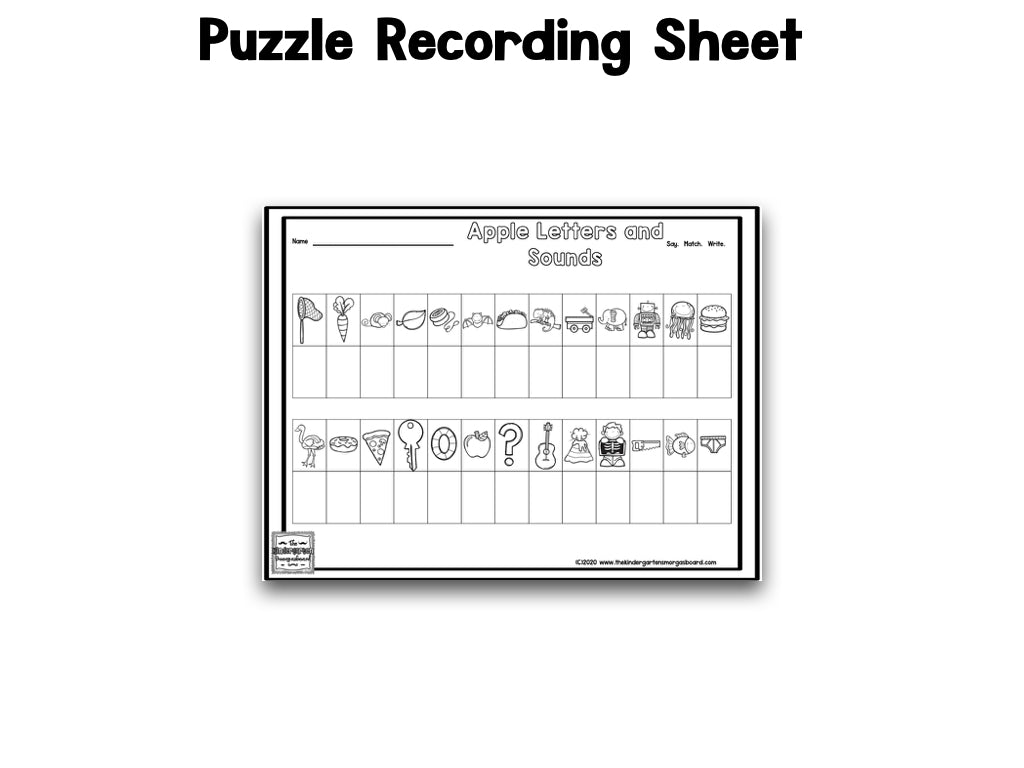 Apple Letters & Sounds Puzzles – The Kindergarten Smorgasboard Online Store
