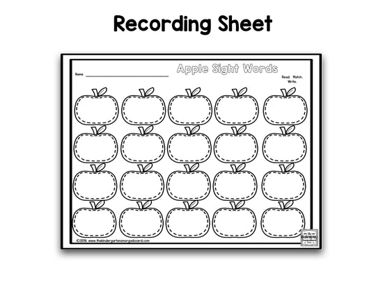 Apple Tree Sight Words – The Kindergarten Smorgasboard Online Store