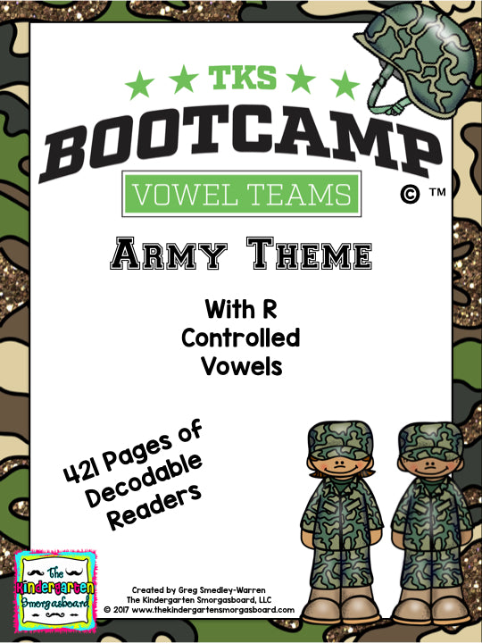 Vowel Teams Bootcamp (Army Theme) – The Kindergarten Smorgasboard ...