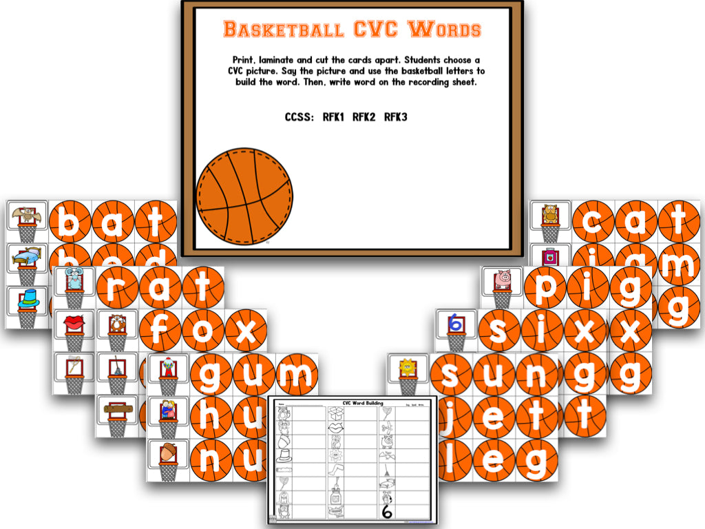 Basketball Math and Literacy Centers! – The Kindergarten Smorgasboard ...