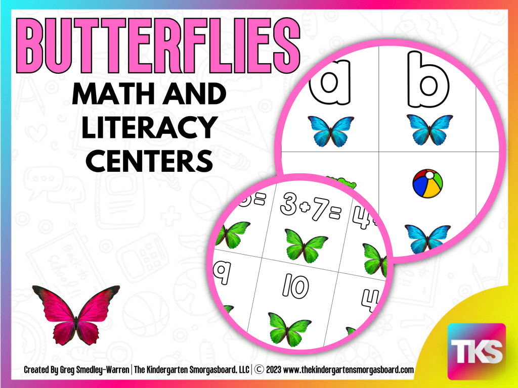 Butterflies! Math and Literacy Centers – The Kindergarten Smorgasboard ...