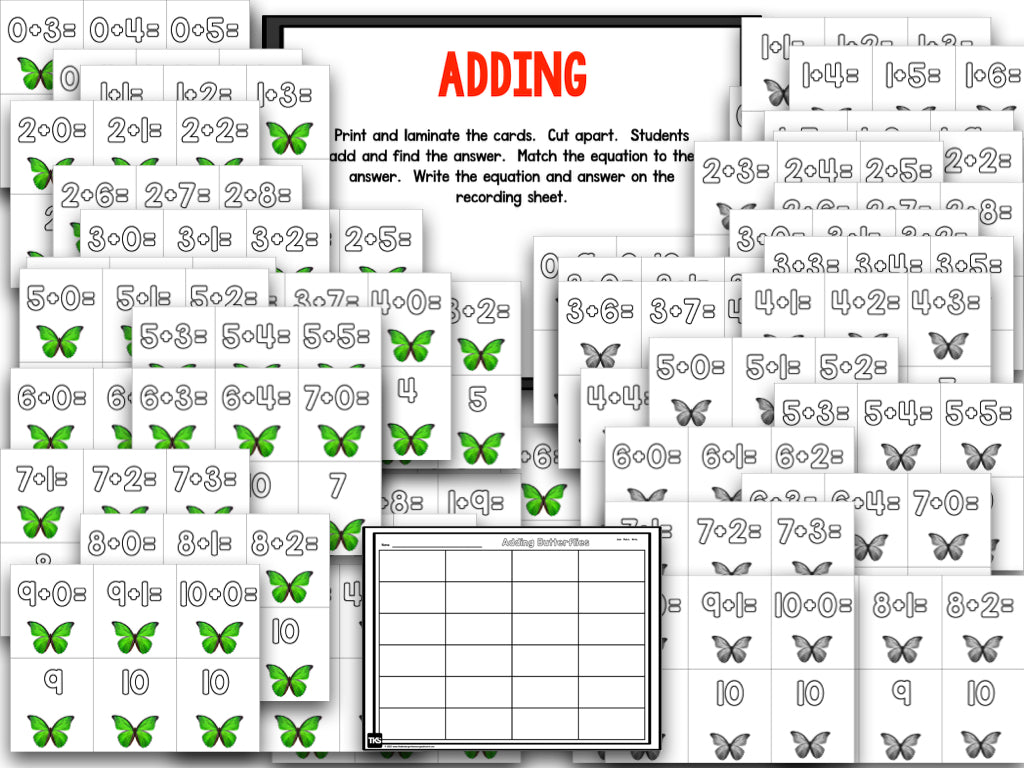 Butterflies! Math and Literacy Centers – The Kindergarten Smorgasboard ...
