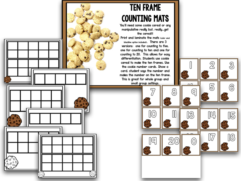 Cookie Counting with Ten Frames and Numbers – The Kindergarten ...