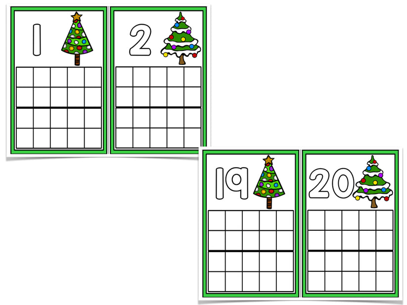 December Ten Frame Cards – The Kindergarten Smorgasboard Online Store