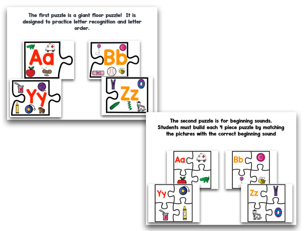 GIANT Floor Puzzles BUNDLE: Letters, Sounds, Numbers, and Counting ...