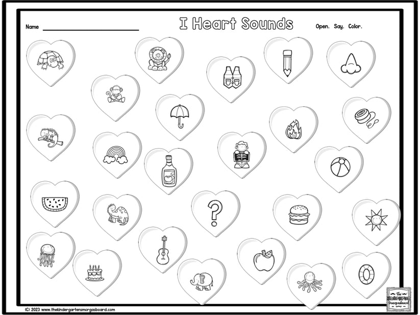 I Heart Sounds Freebie – The Kindergarten Smorgasboard Online Store