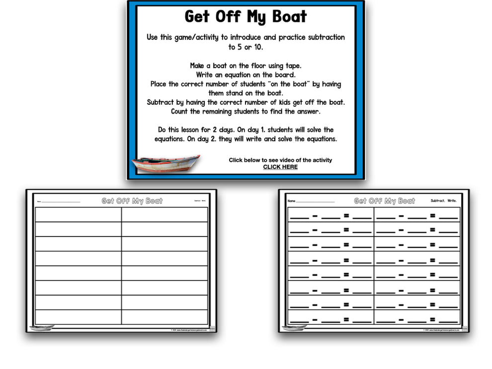 Math It Up! Get Off My Boat – The Kindergarten Smorgasboard Online Store