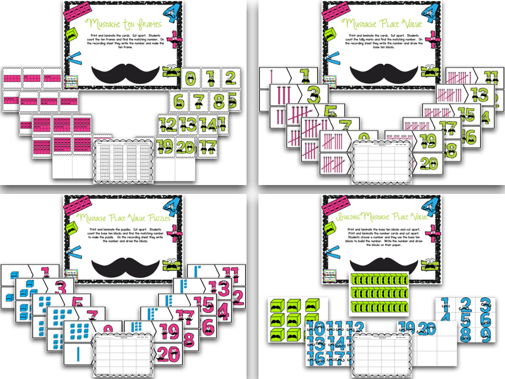 Mustache Math! – The Kindergarten Smorgasboard Online Store