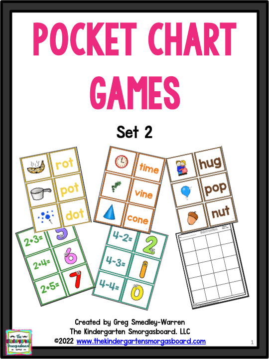 Pocket Chart Games: Set 2 – The Kindergarten Smorgasboard Online Store