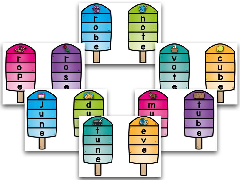 Popsicle CVC-E Words – The Kindergarten Smorgasboard Online Store