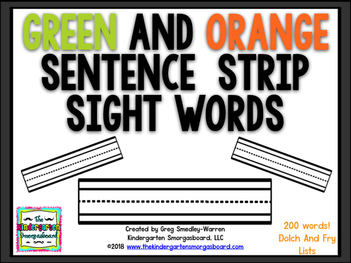 Green and Orange Sentence Strip Sight Words – The Kindergarten ...