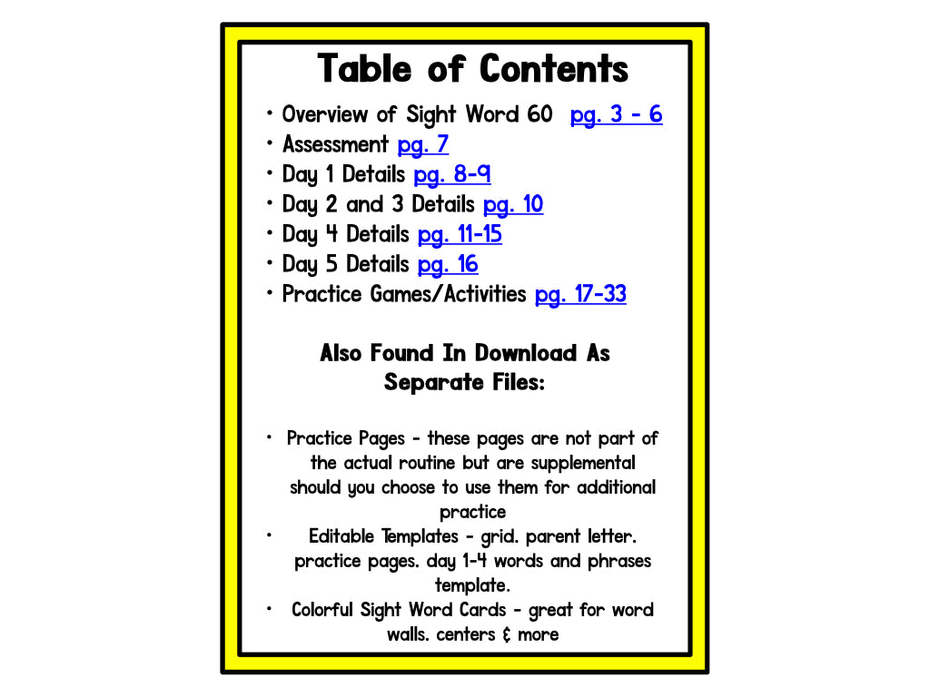 Sight Word 60™ – The Kindergarten Smorgasboard Online Store
