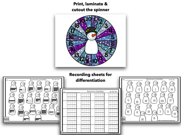 Snowman Numbers & Counting - Puzzles & Spinners – The Kindergarten ...