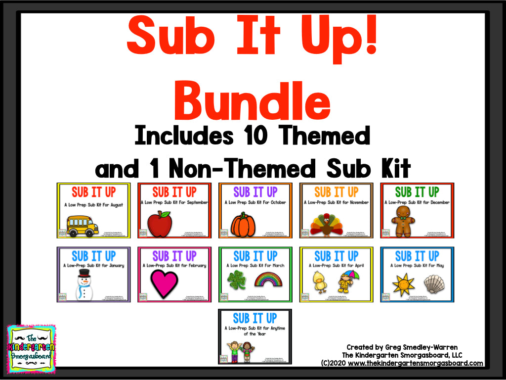 Sub It Up! BUNDLE – The Kindergarten Smorgasboard Online Store