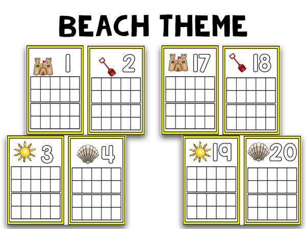 Summer Ten Frame Cards – The Kindergarten Smorgasboard Online Store