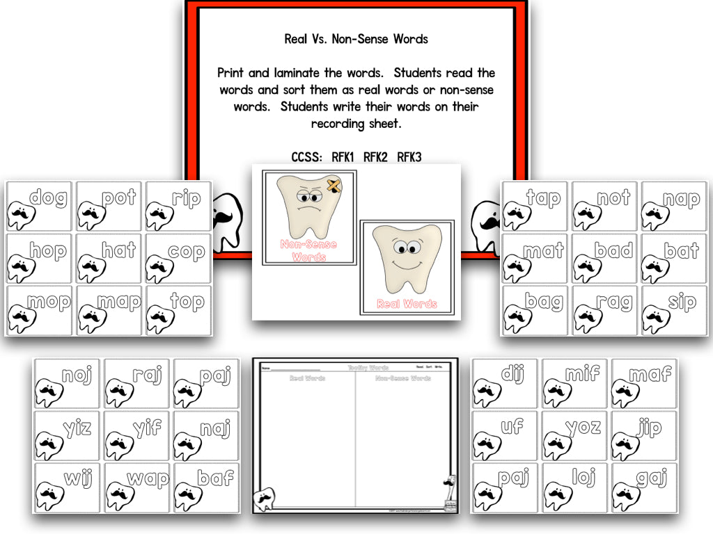Teeth! Math and Literacy Centers – The Kindergarten Smorgasboard Online ...