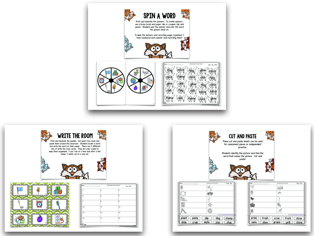 What Does the Fox Say? A Word Work BUNDLE! – The Kindergarten ...