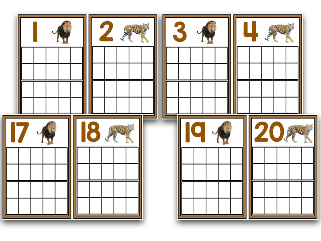 Zoo Animal Ten Frame Cards – The Kindergarten Smorgasboard Online Store