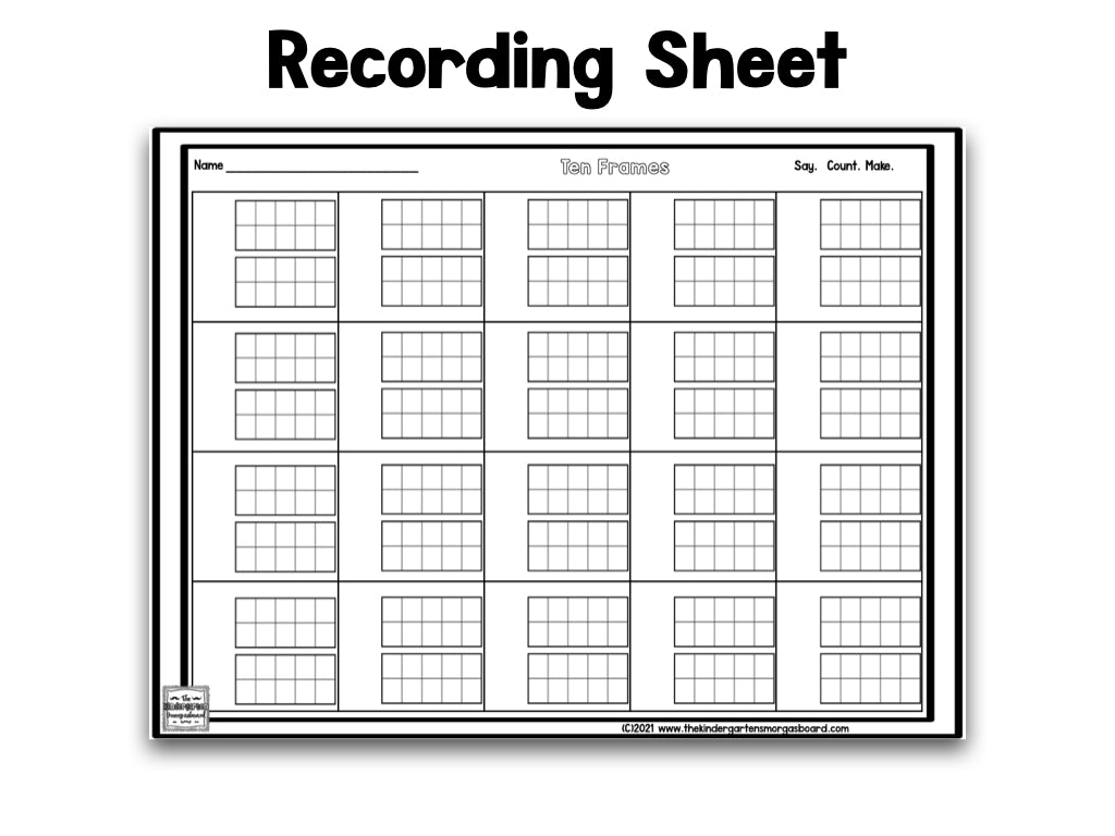 Zoo Animal Ten Frame Cards – The Kindergarten Smorgasboard Online Store