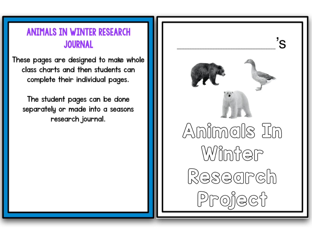 Animals In Winter Research Project – The Kindergarten Smorgasboard ...
