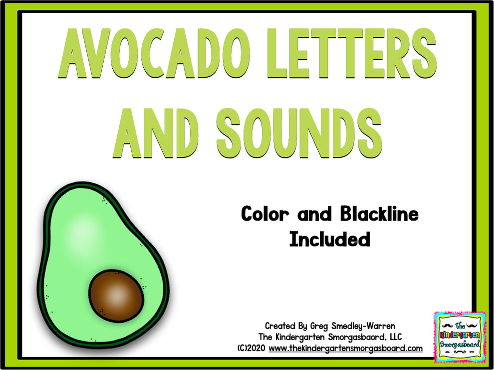 Avocado Letters and Sounds – The Kindergarten Smorgasboard Online Store