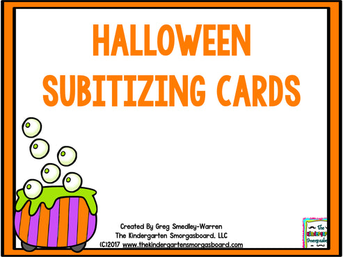 Halloween Subitizing Cards – The Kindergarten Smorgasboard Online Store