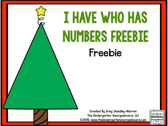 I Have, Who Has? Christmas Numbers FREEBIE! – The Kindergarten ...