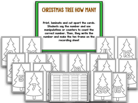 Christmas Tree Blackline Math and Literacy Centers – The Kindergarten ...