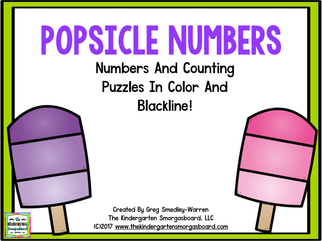 Popsicle Numbers and Counting – The Kindergarten Smorgasboard Online Store