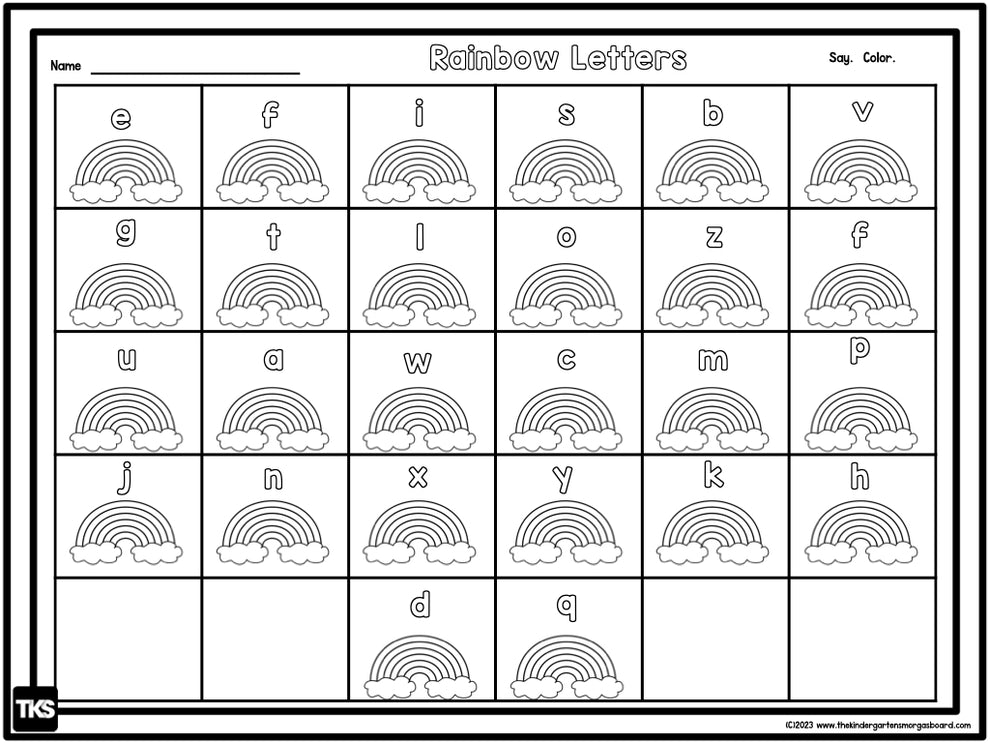 Rainbow Letters & Sounds Freebie – The Kindergarten Smorgasboard Online ...