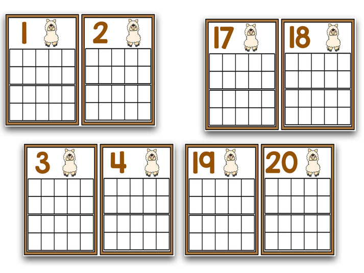 Ten Frame Cards: Pizza, Pencils, Llamas, and More! – The Kindergarten ...