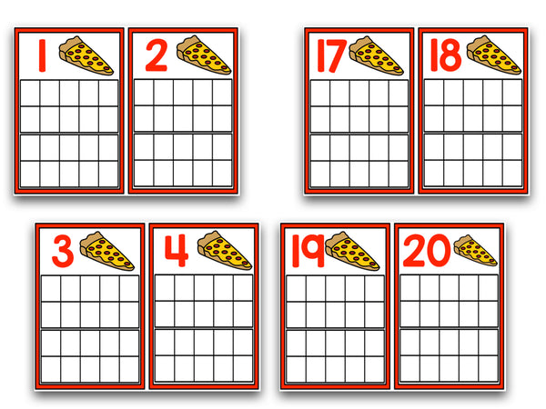 Ten Frame Cards: Pizza, Pencils, Llamas, and More! – The Kindergarten ...